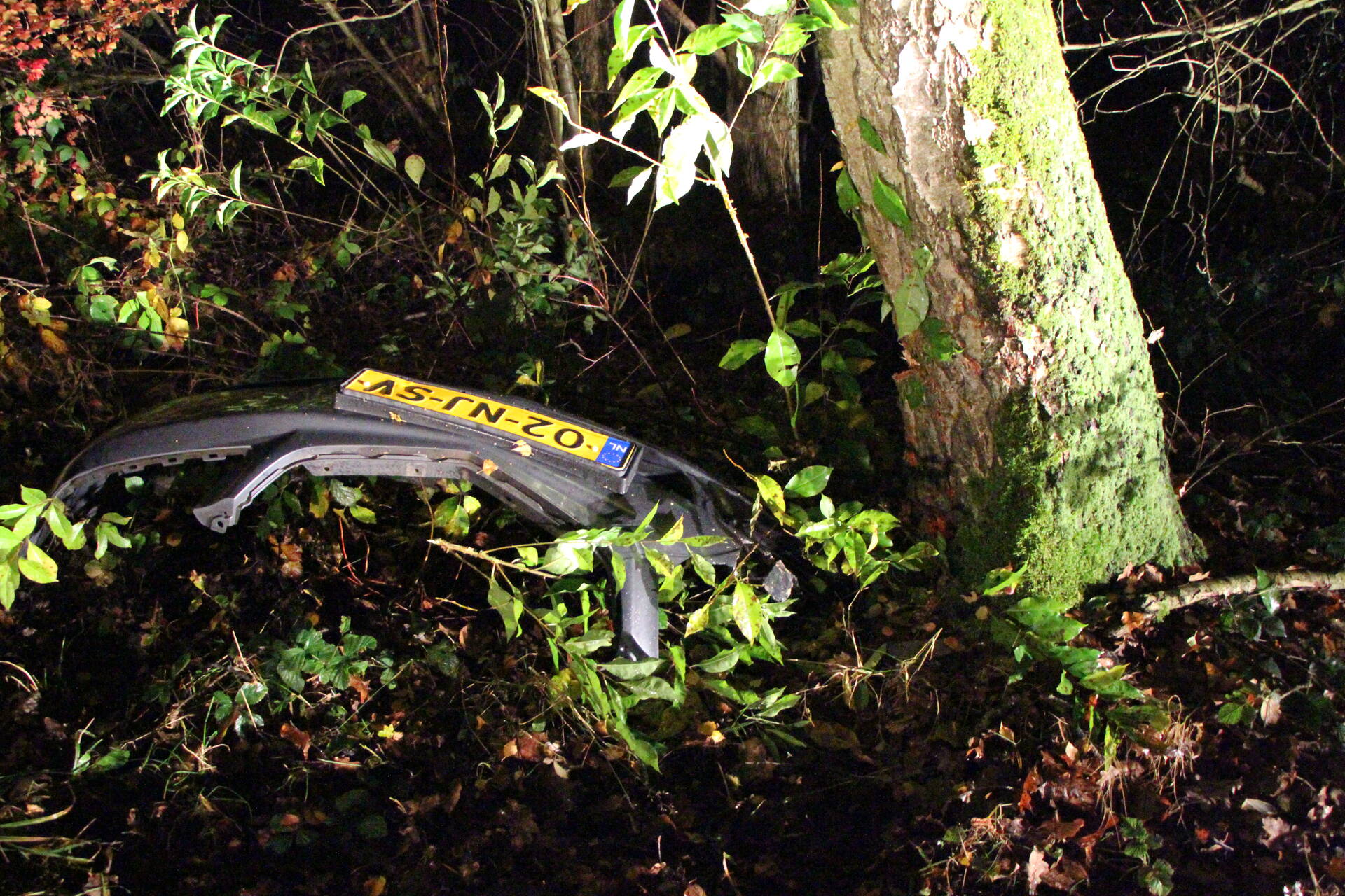 Auto in greppel na botsing met boom | 112-nu.nl